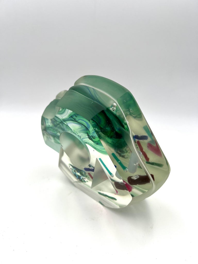 Postmodern Abstract Biomorphic Glass Sculpture For Sale at 1stDibs