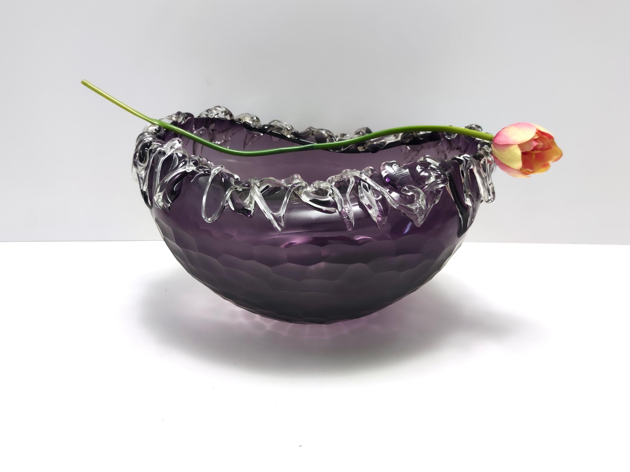 Postmodern Amethyst Hand Blown Glass Bowl or Centerpiece, Italy at ...