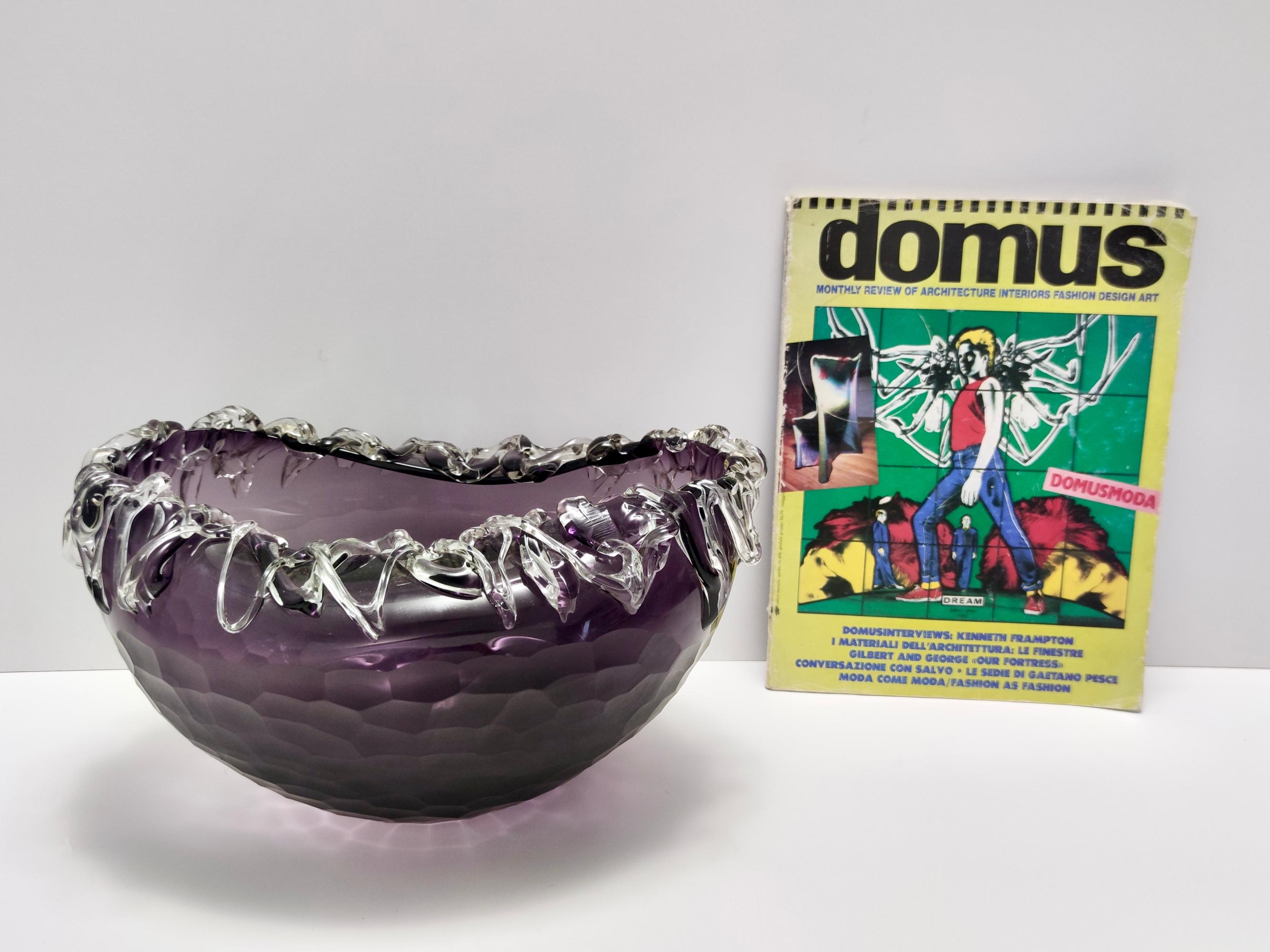 Postmodern Amethyst Hand Blown Glass Bowl or Centerpiece, Italy at ...