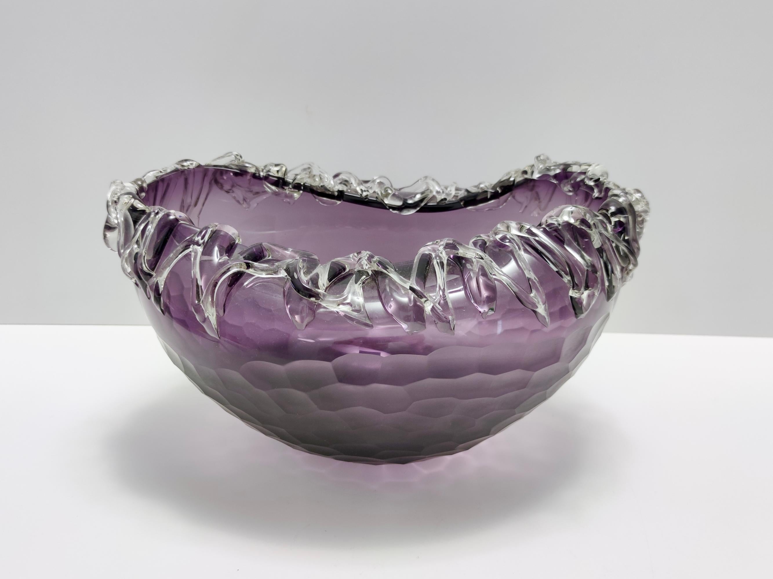 Postmodern Amethyst Hand Blown Glass Bowl or Centerpiece, Italy at ...