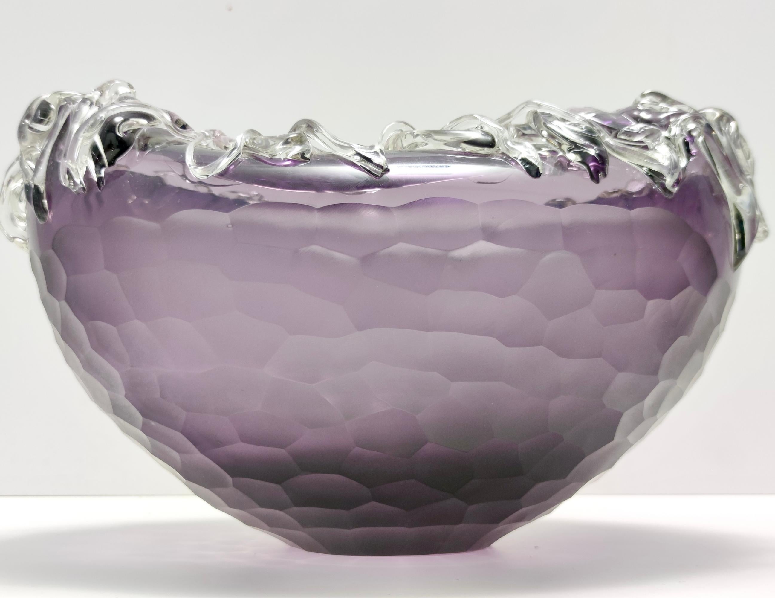 Postmodern Amethyst Hand Blown Glass Bowl or Centerpiece, Italy at ...