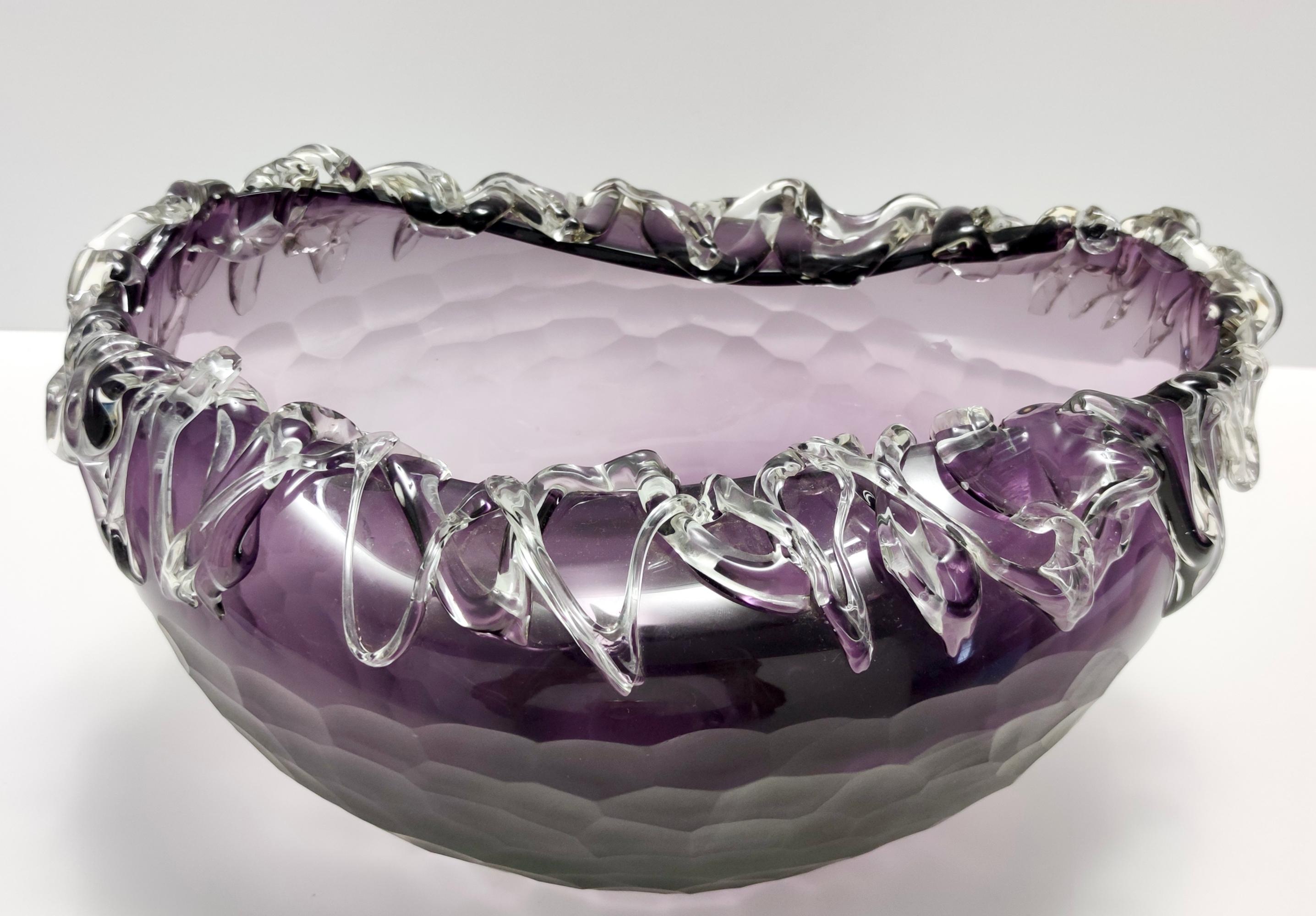 Postmodern Amethyst Hand Blown Glass Bowl or Centerpiece, Italy at ...
