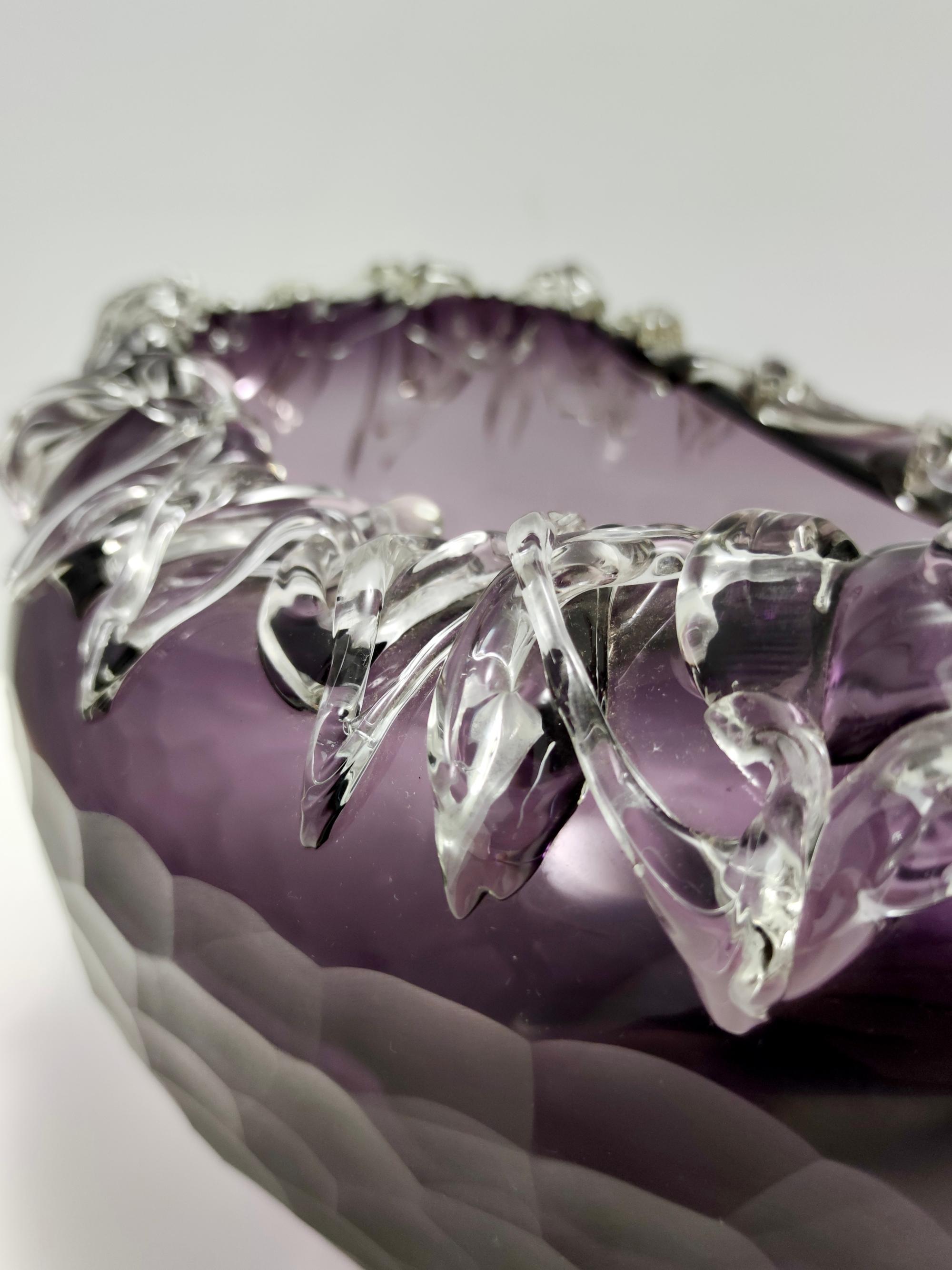 Postmodern Amethyst Hand Blown Glass Bowl or Centerpiece, Italy at ...