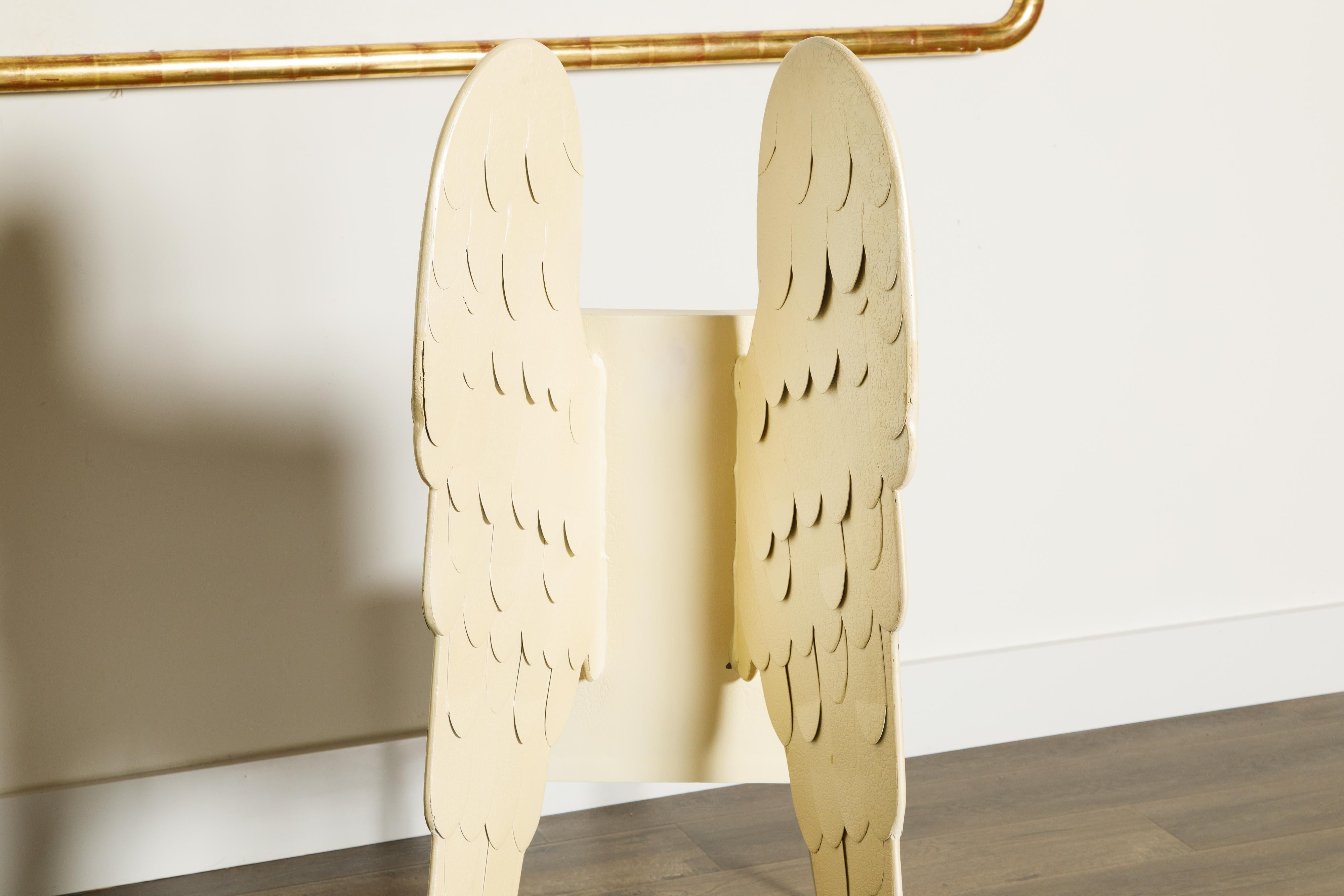 Postmodern Angel Wing Chair with Blue Velvet Upholstery, circa 1980s at ...