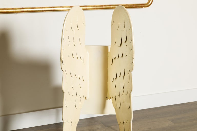 Postmodern Angel Wing Chair with Blue Velvet Upholstery, circa 1980s at ...