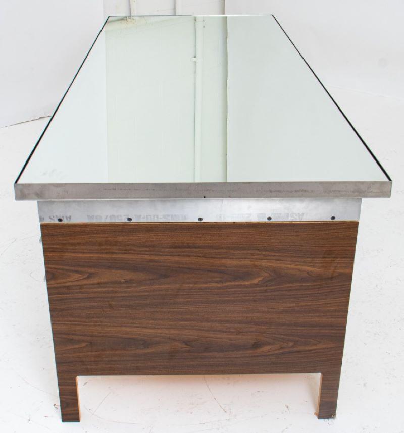 Postmodern Architect-Designed Plywood and Steel Desk For Sale at 1stDibs