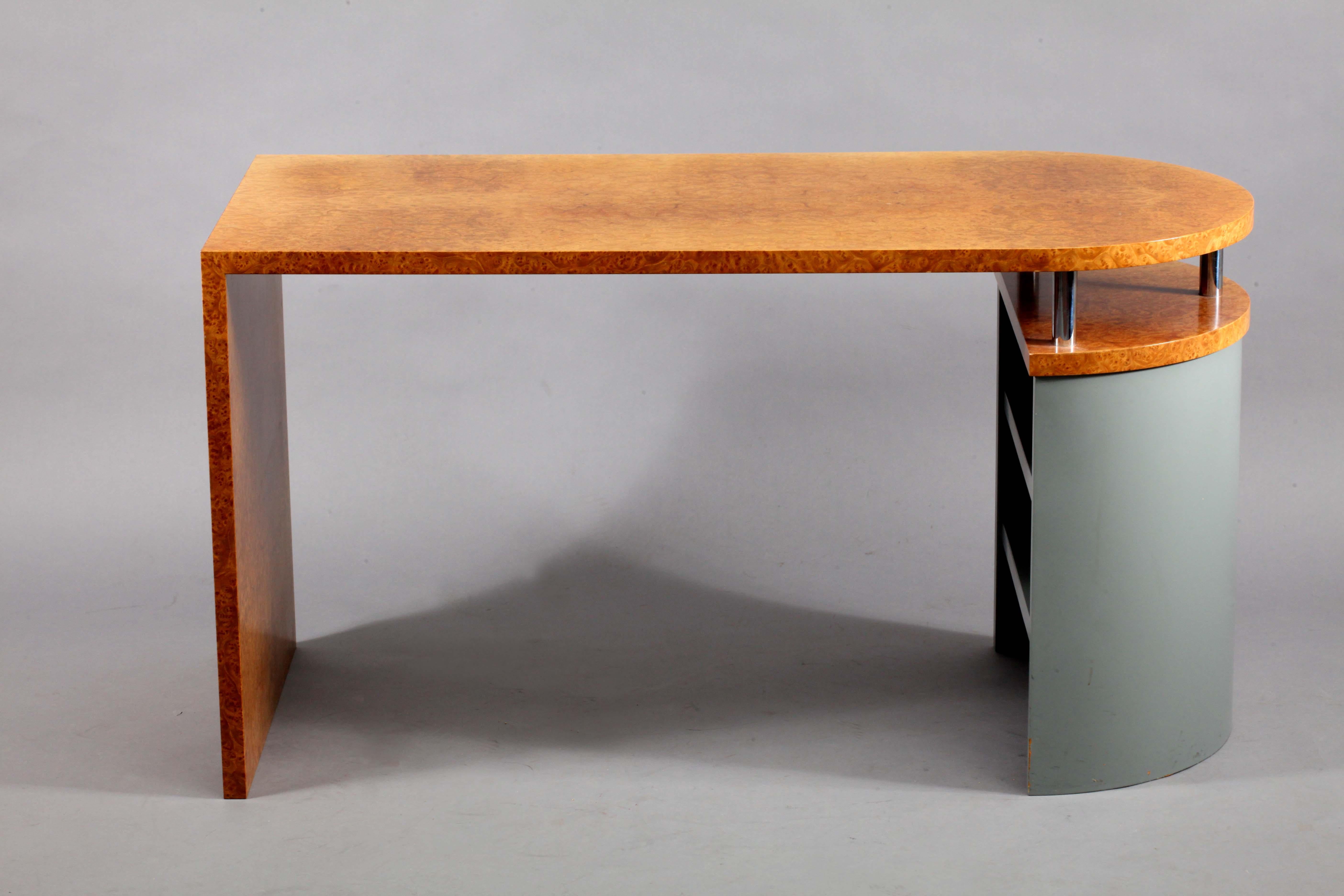 Postmodern Architectural Root Veneer Writing Desk Arch, Wieser, Vienna ...