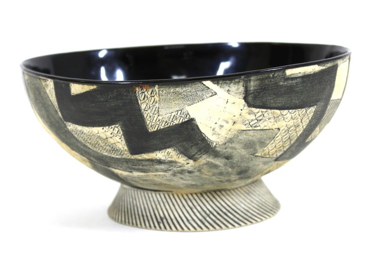 Postmodern Art Studio Ceramic Bowl For Sale at 1stDibs