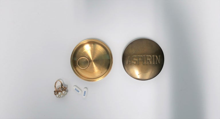 Postmodern 'ASPIRIN' Brass Box, ca. 1970s at 1stDibs