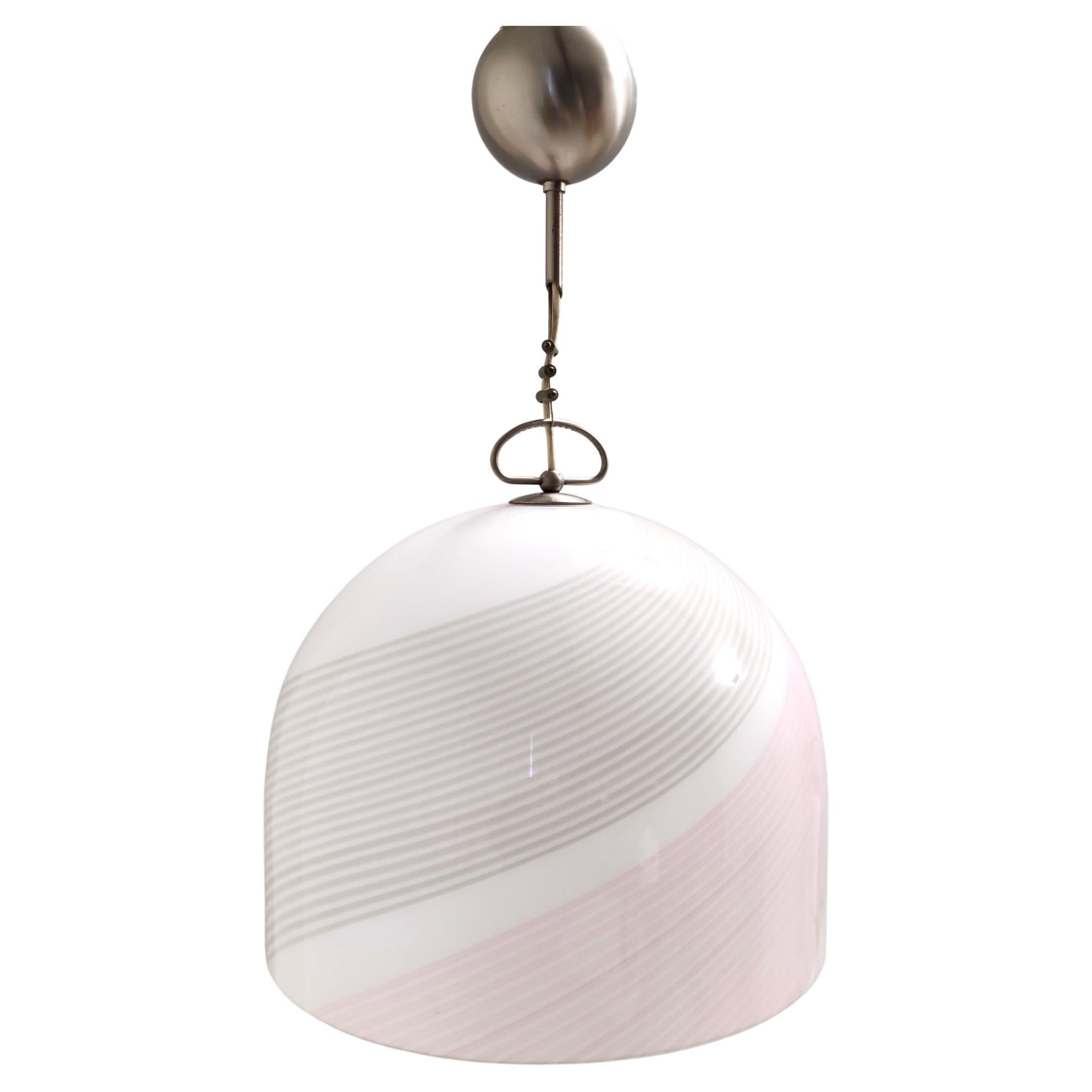 Pair of Italian Murano Glass Bell Jar Pendants at 1stDibs
