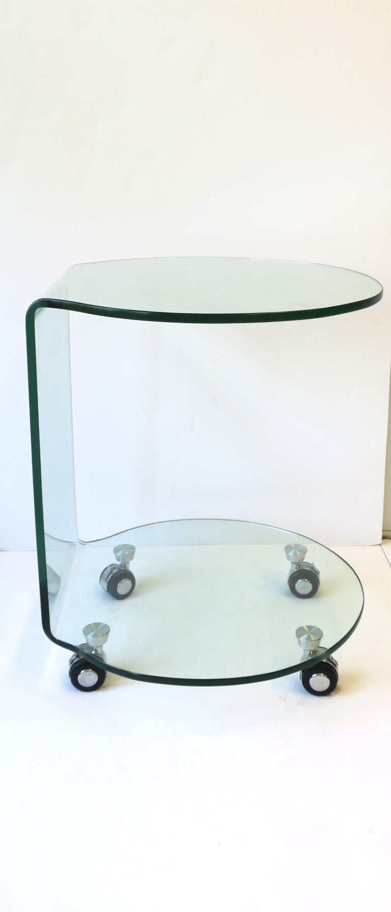 Postmodern Bent Glass Side or End Table in the Style of Fiam For Sale ...