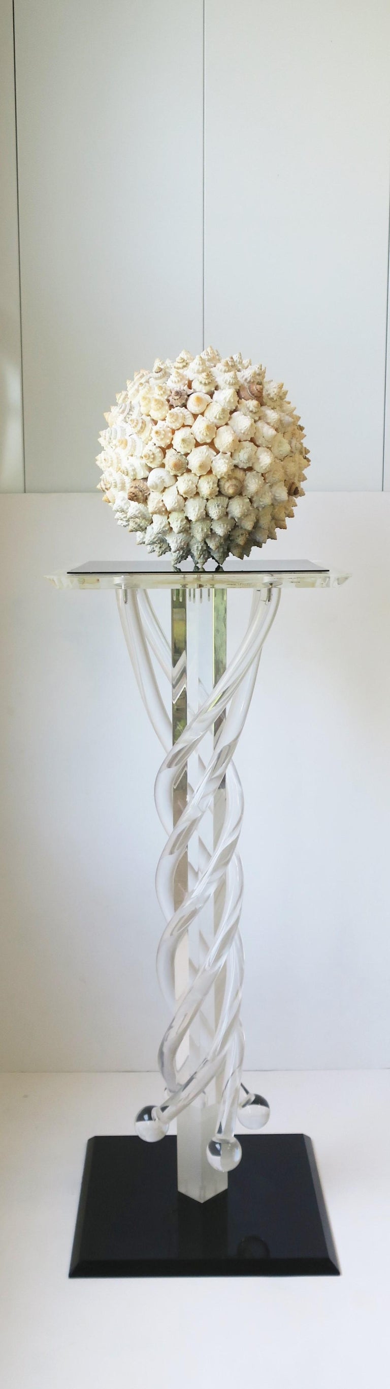 Postmodern Lucite and Acrylic Column Pedestal Display Stand in Black ...