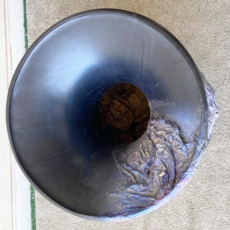 Postmodern Black, Blue Amd Purple Paper Mache Vase For Sale at 1stDibs ...