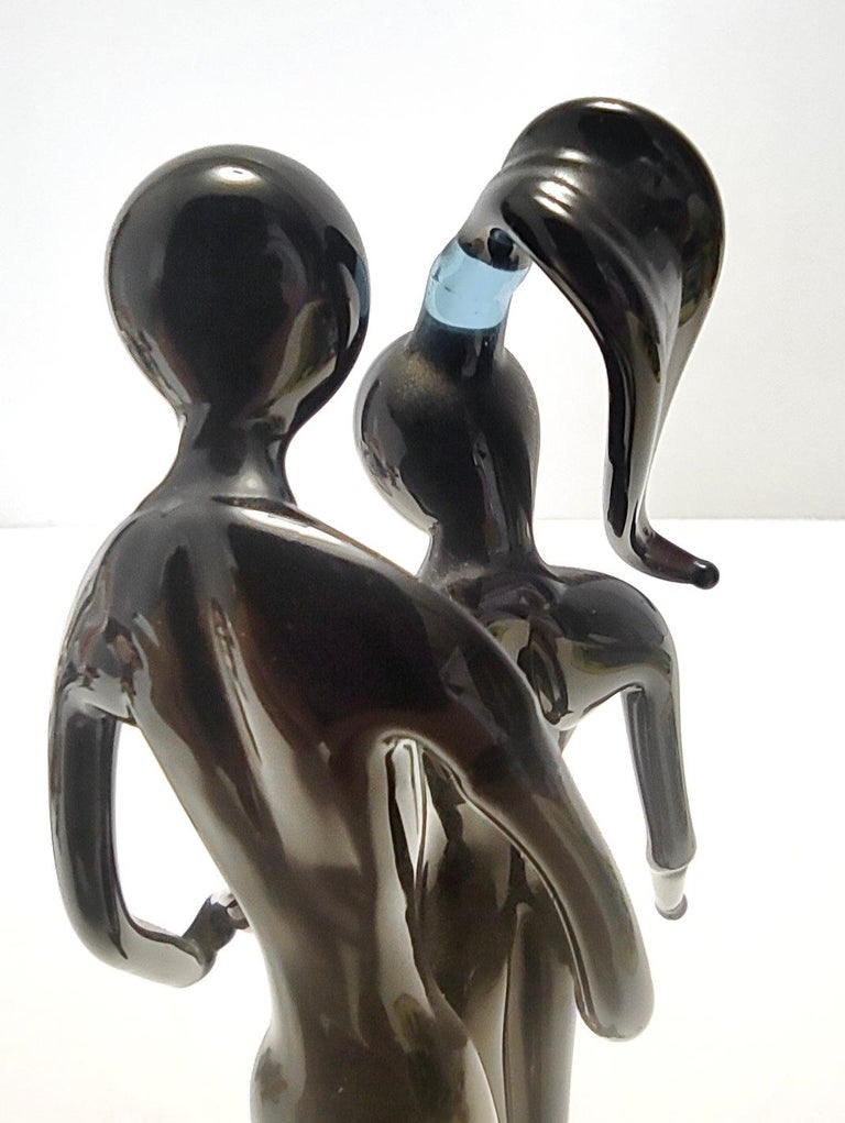 Postmodern Black Murano Glass Decorative Item of a Couple, Italy, 1990s ...