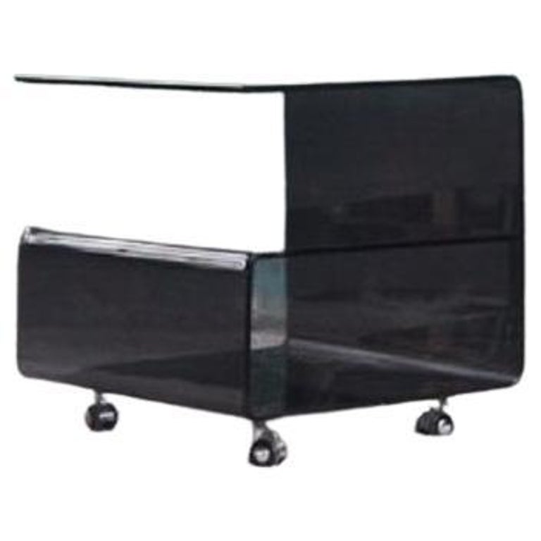 Postmodern Black Smoked Glass Mid Century Cocktail End Table For Sale ...