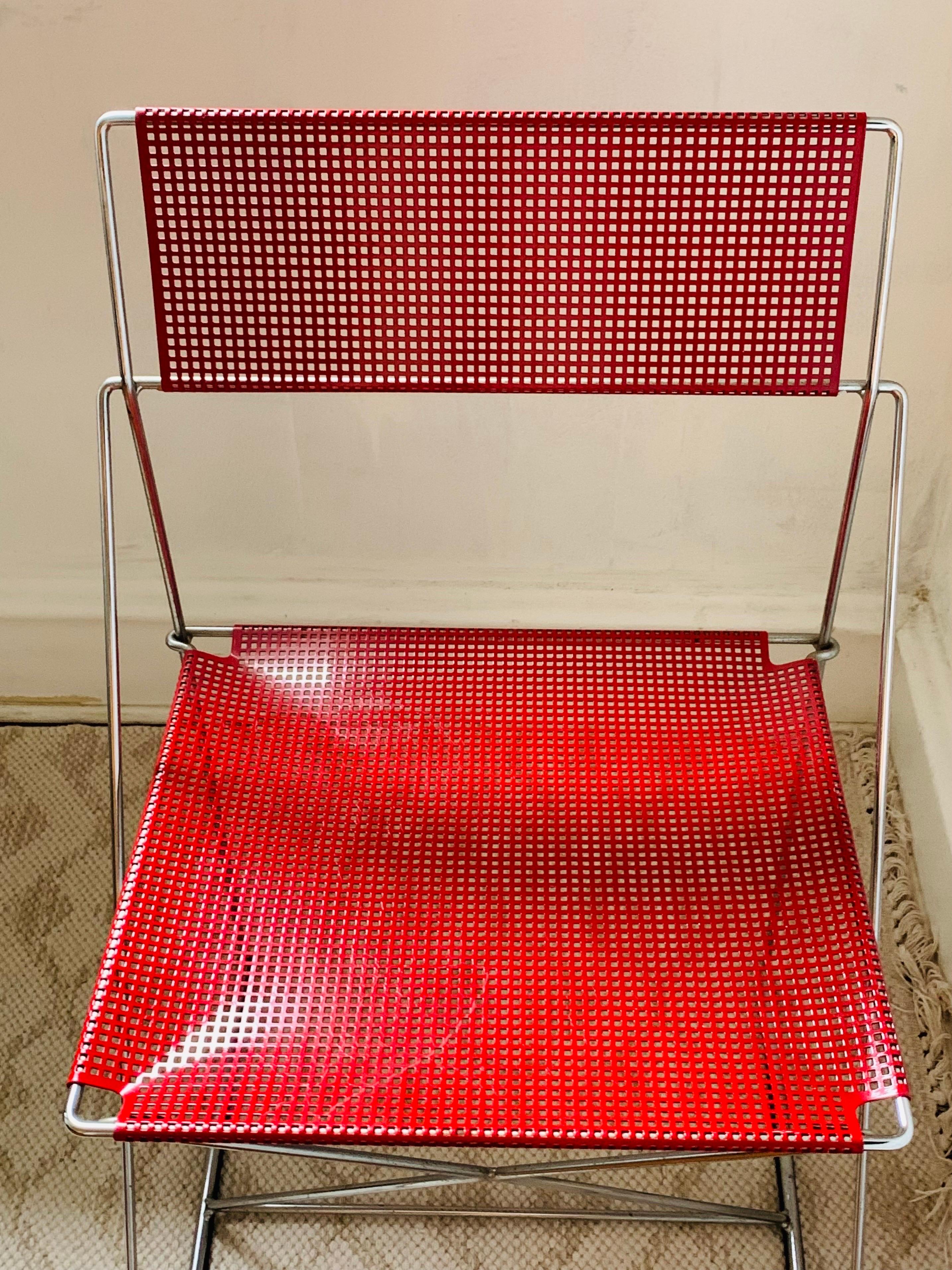 X-Line Metal Chromed and Lacquered Chair by Niels Jørgen Haugesen for ...