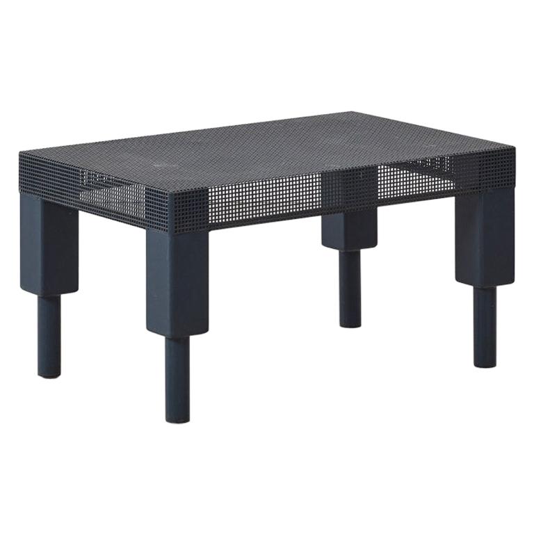 Postmodern Blue Metal Table, Europe, 1980s at 1stDibs