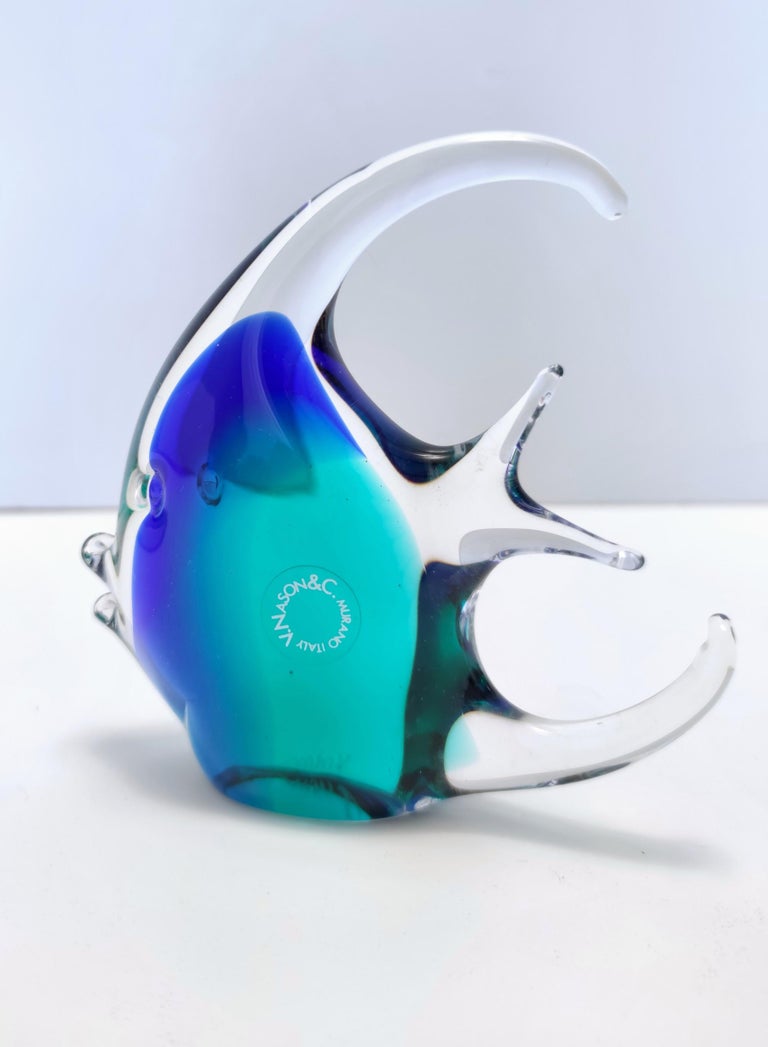 Postmodern Blue Murano Glass Fish Decorative Figure by Vincenzo Nason ...