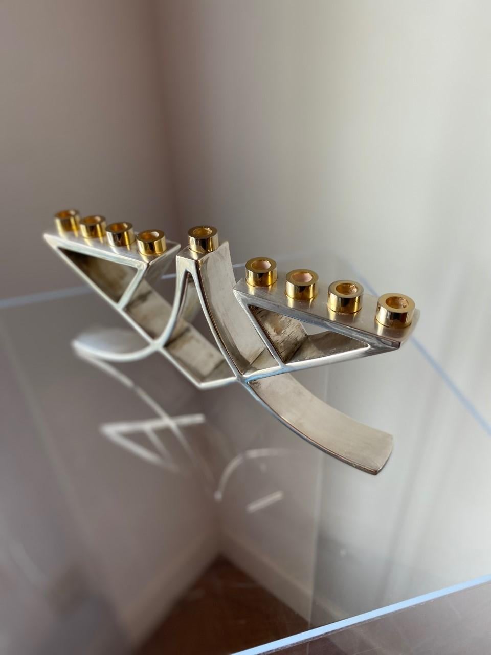 Postmodern Brass and Chrome Plated Menorah by Larry Waitz at 1stDibs ...
