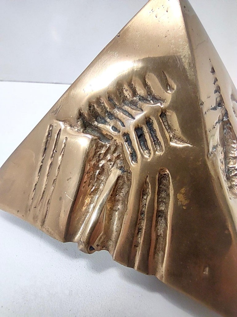 Postmodern Bronze Decorative Pyramid in the Style of Arnaldo Pomodoro ...