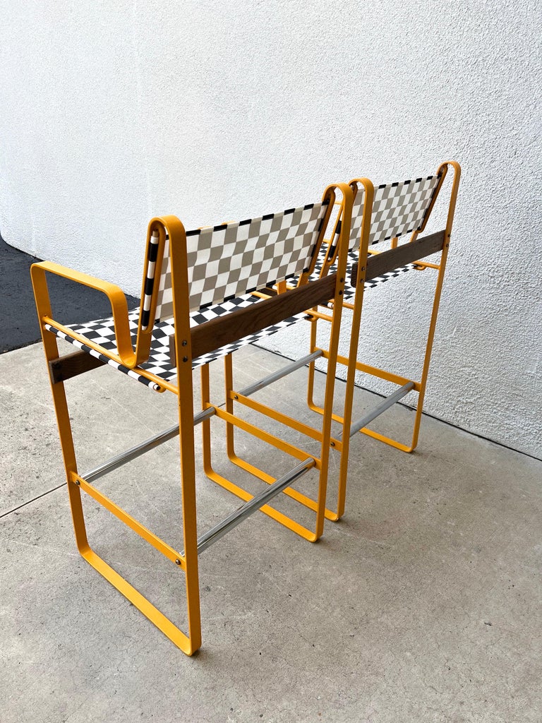 Postmodern Bruno Pollak Style Director’s Stools For Sale at 1stDibs
