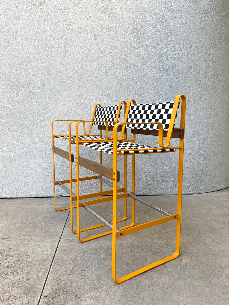Postmodern Bruno Pollak Style Director’s Stools For Sale at 1stDibs