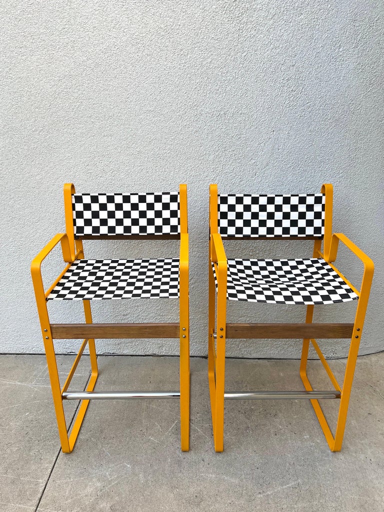 Postmodern Bruno Pollak Style Director’s Stools For Sale at 1stDibs