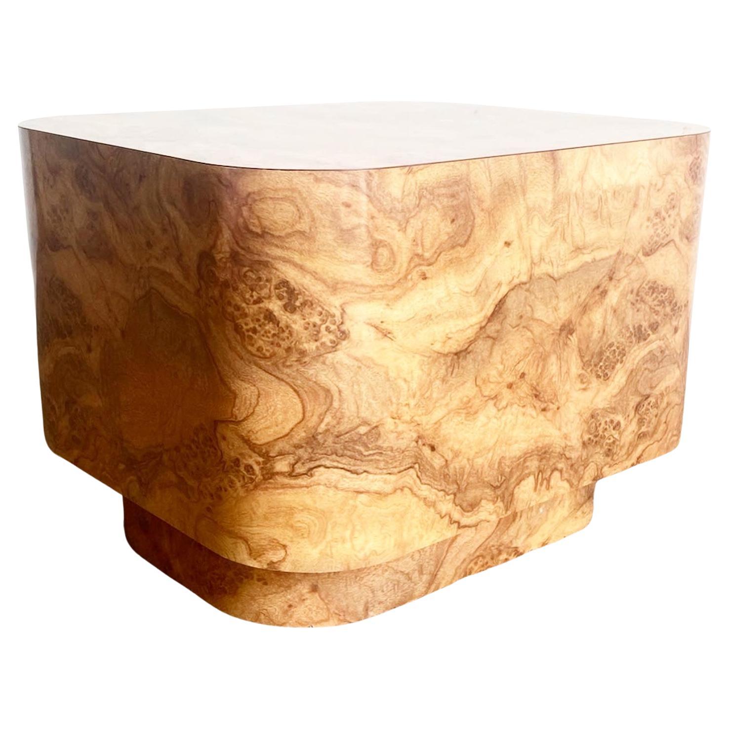 Postmodern Wood Grain Laminate Mushroom Side Tables - a Pair For Sale ...