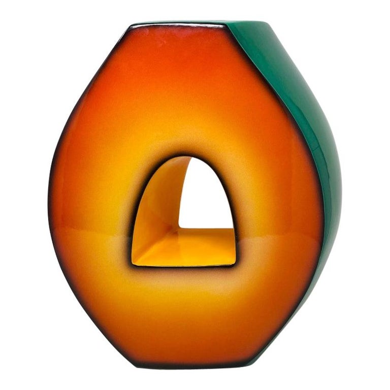 Postmodern Ceramic Fred Stodder Architectural Vase at 1stDibs