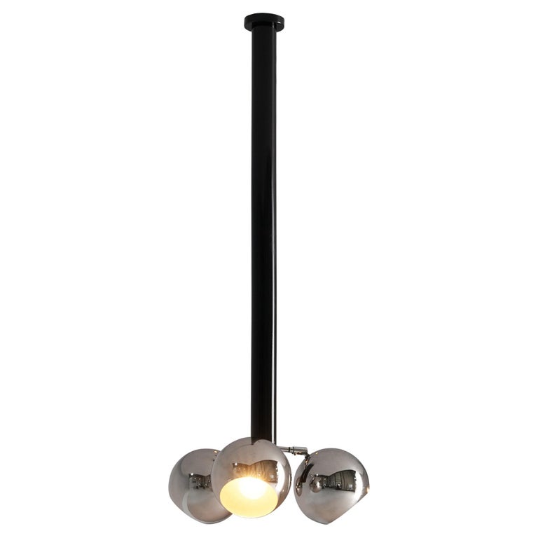 Postmodern Chandelier with Chrome Spheres and Black Steel For Sale at ...