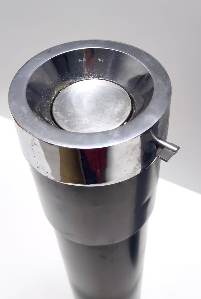 Postmodern Chrome-Plated and Varnished Metal Ashtray Stand by Stilnovo ...