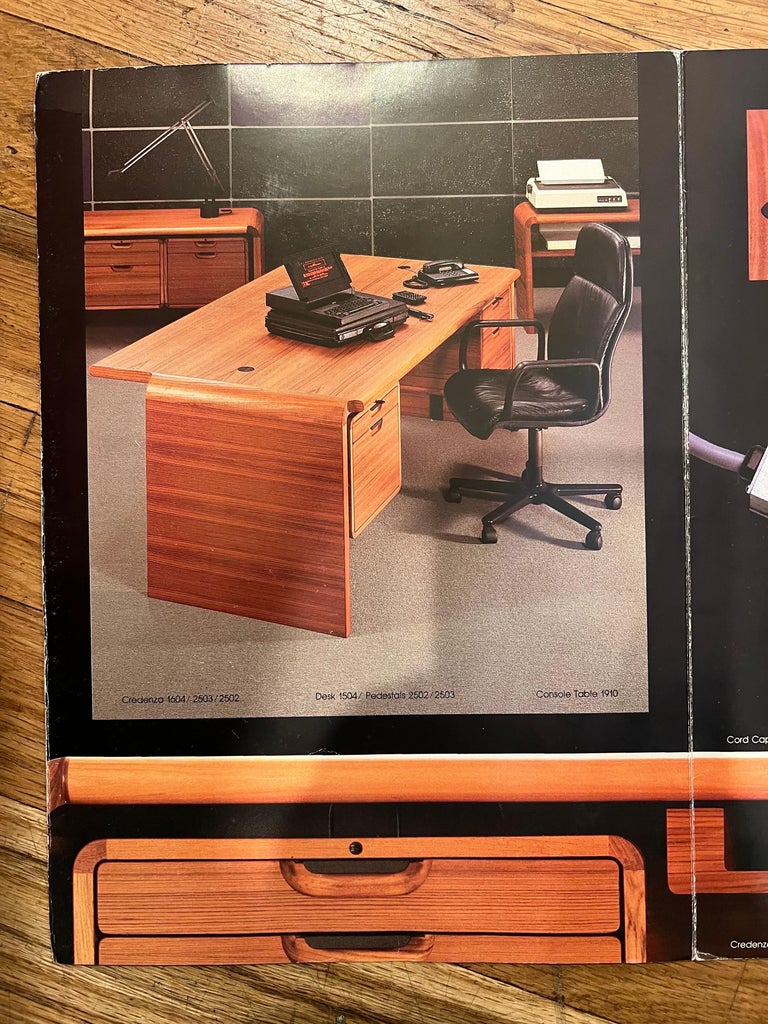 Postmodern Danish Teak Executive Office System Credenza Desk and File ...