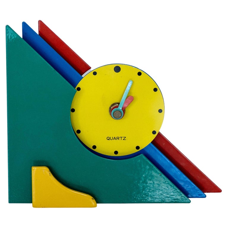 Postmodern Desk Clock, Quartz, 1980s For Sale at 1stDibs