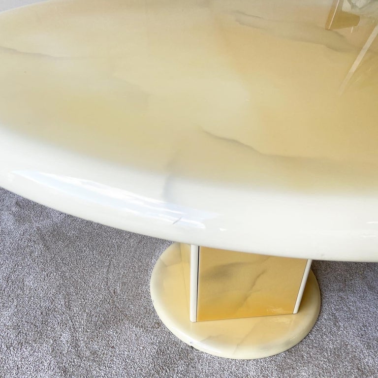 Postmodern Faux Goat Skin Lacquered Circular Dining Table For Sale at ...