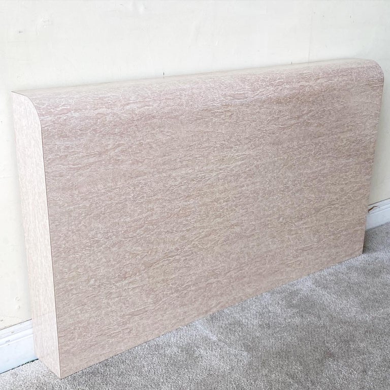 Postmodern Faux Marble Full Size Waterfall Headboard For Sale at 1stDibs