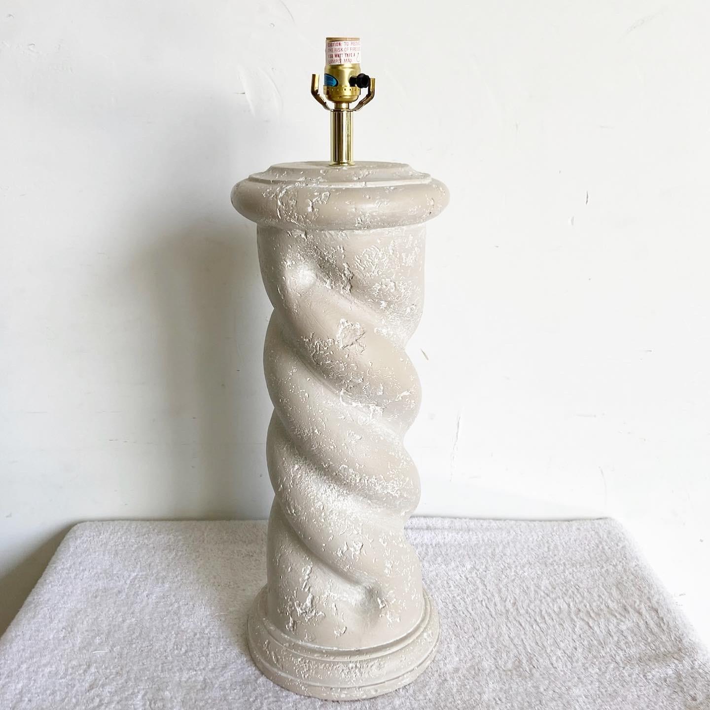 Postmodern Faux Stone Ceramic Table Lamp For Sale at 1stDibs