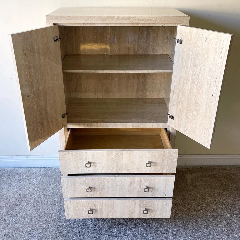 Postmodern Faux Travertine Laminate Armiore Dresser For Sale at 1stDibs