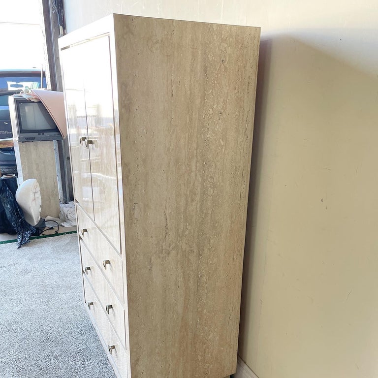 Postmodern Faux Travertine Laminate Armiore Dresser For Sale at 1stDibs