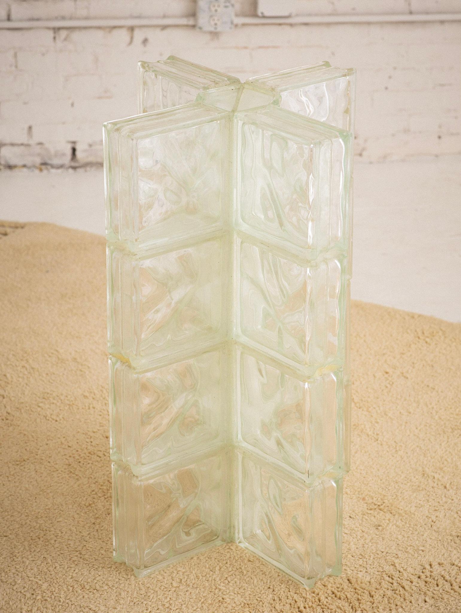 Postmodern Glass Brick Dining Table at 1stDibs