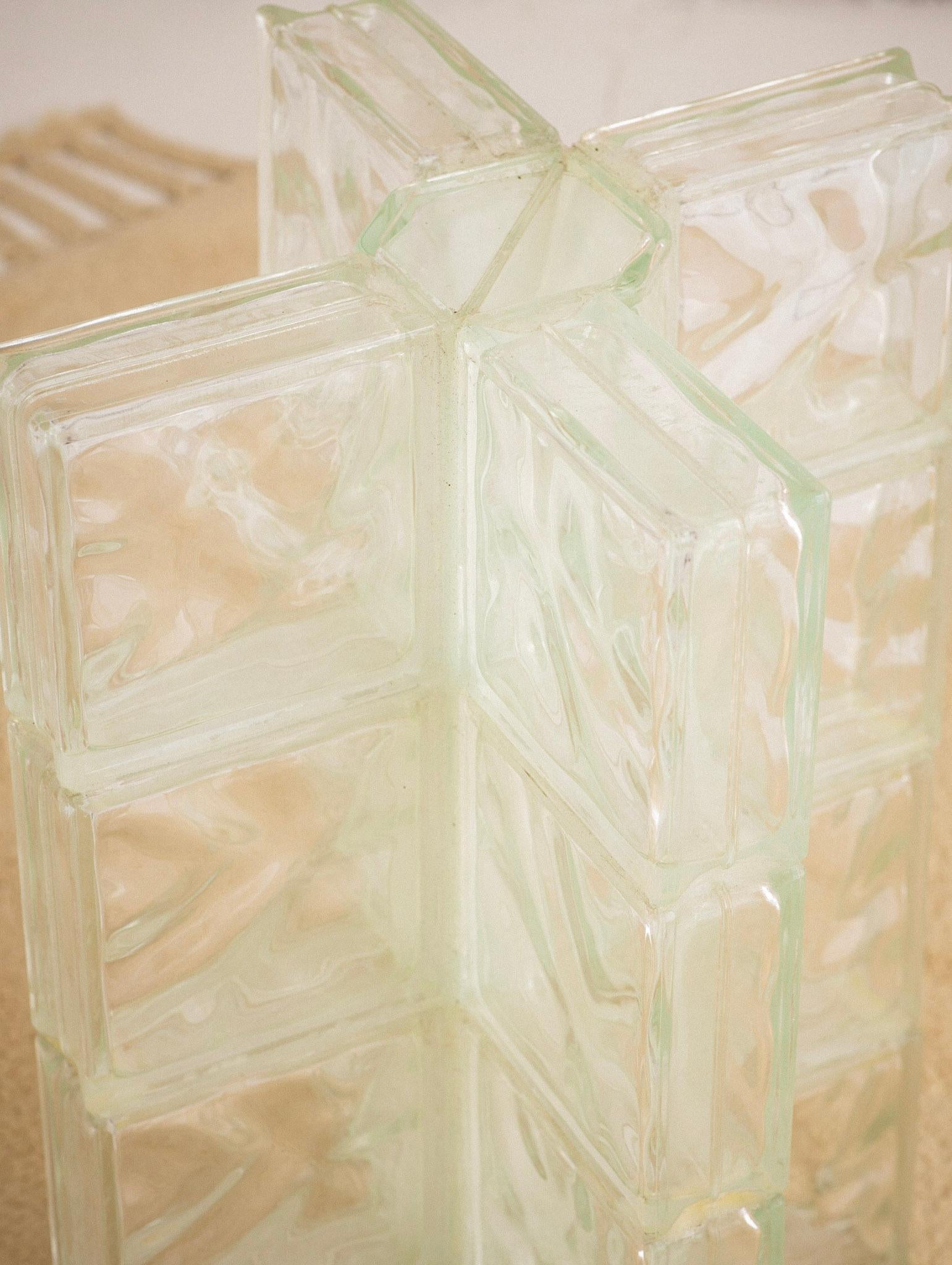 Postmodern Glass Brick Dining Table at 1stDibs