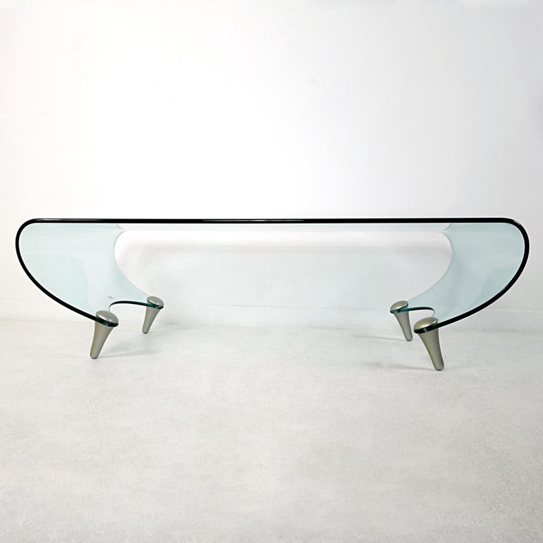 Postmodern Glass Coffee Table Tango by Fabio Di Bartolomei for Fiam ...