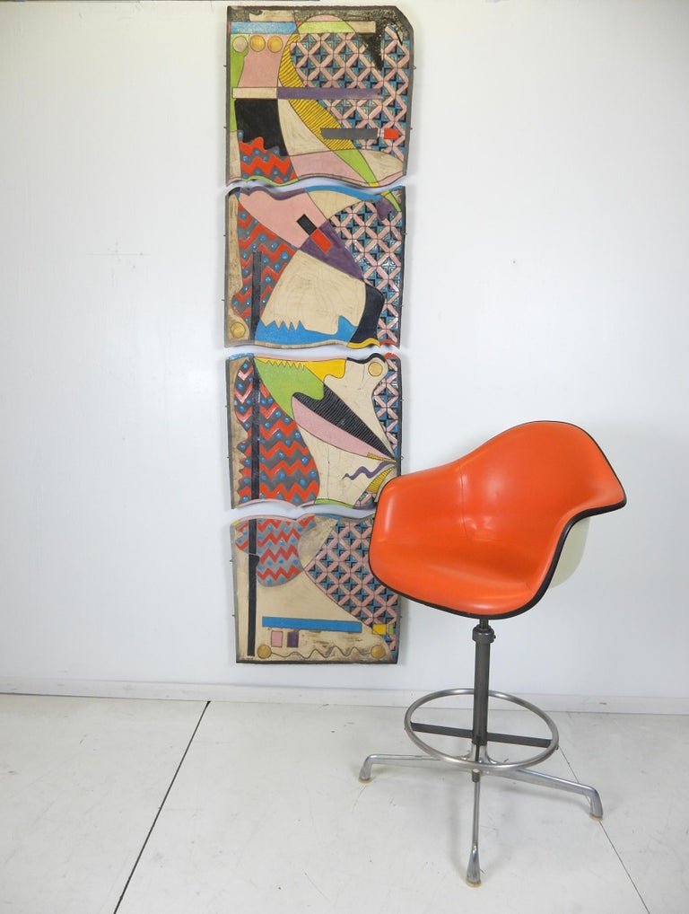 Postmodern Graphic Glazed Art Pottery Sculpture by William Attaway ...