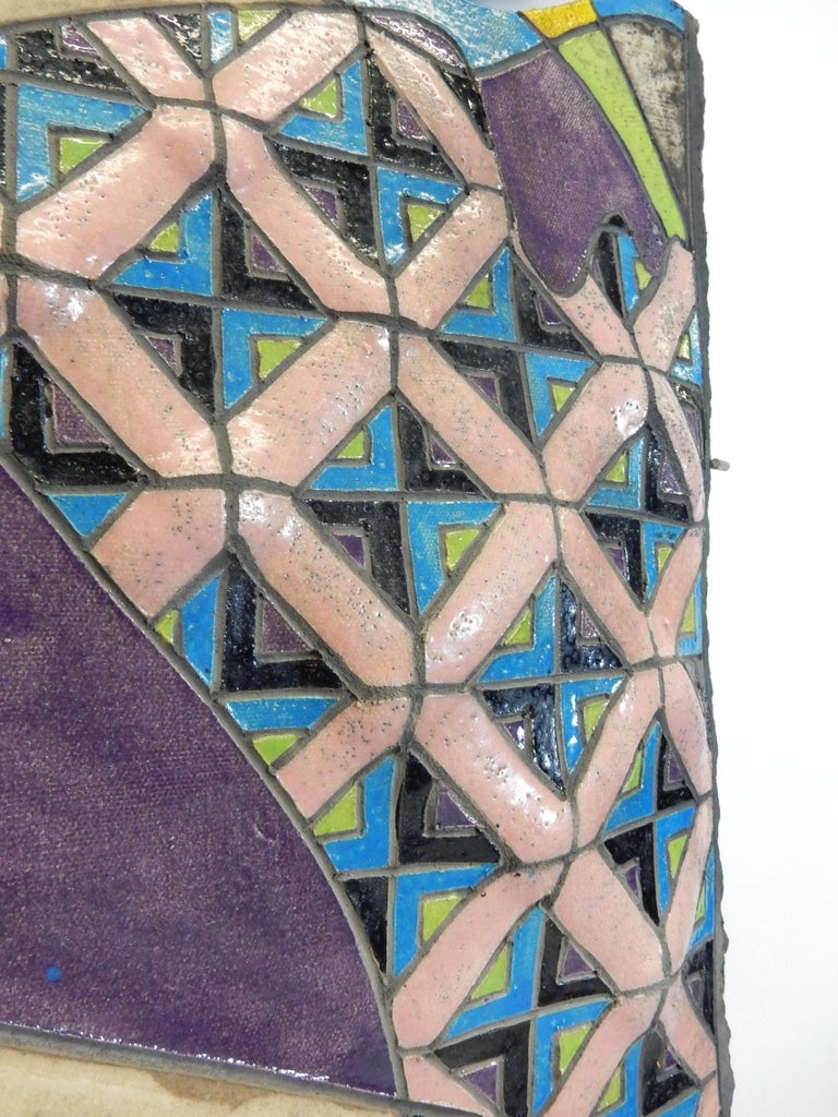 Postmodern Graphic Glazed Art Pottery Sculpture by William Attaway ...