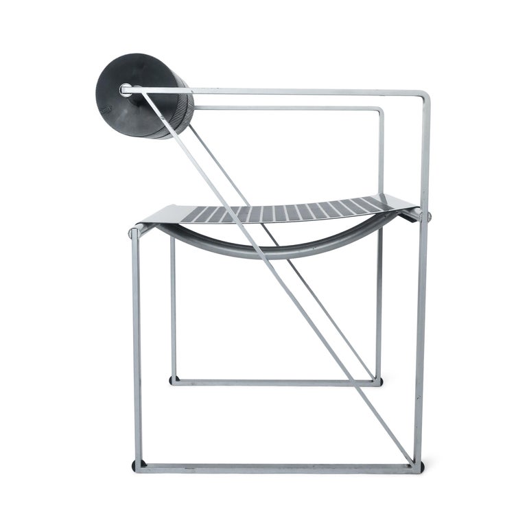 Postmodern Gray and Black Seconda Chair by Mario Botta for Alias '1985' For Sale at 1stDibs