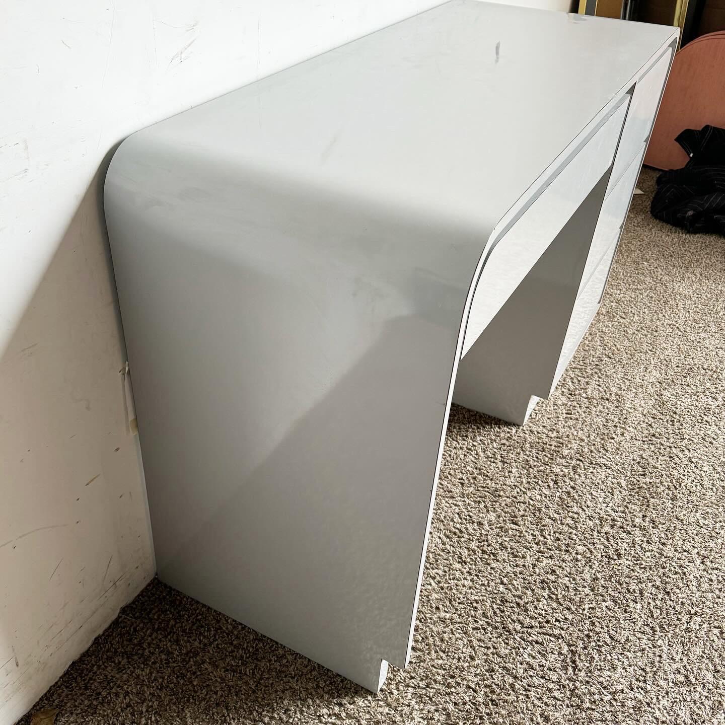 Postmodern Great Lacquer Laminate Waterfall Writing Desk For Sale at ...