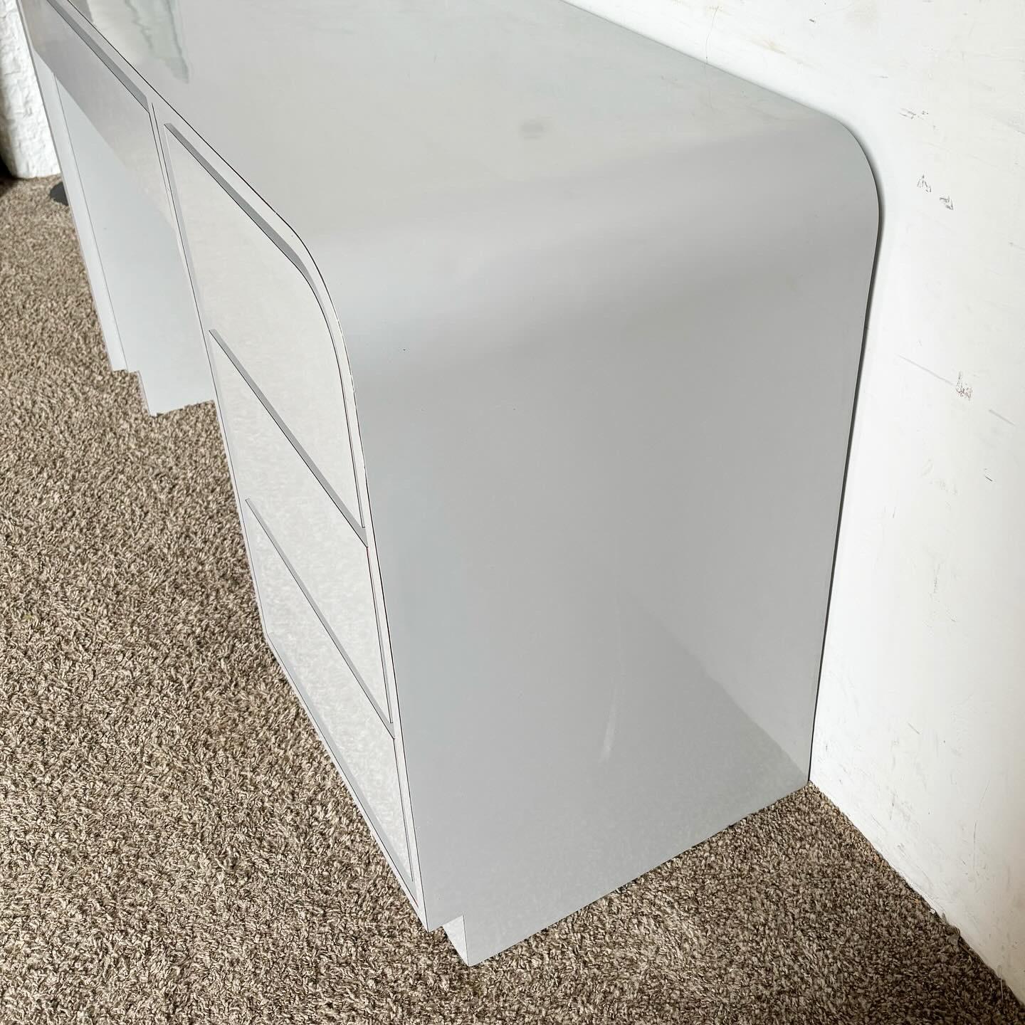 Postmodern Great Lacquer Laminate Waterfall Writing Desk For Sale at ...