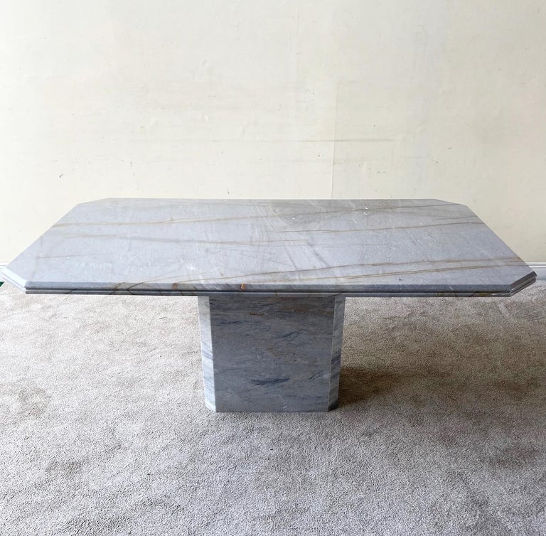 Postmodern Grey Granite Dining Table For Sale at 1stDibs