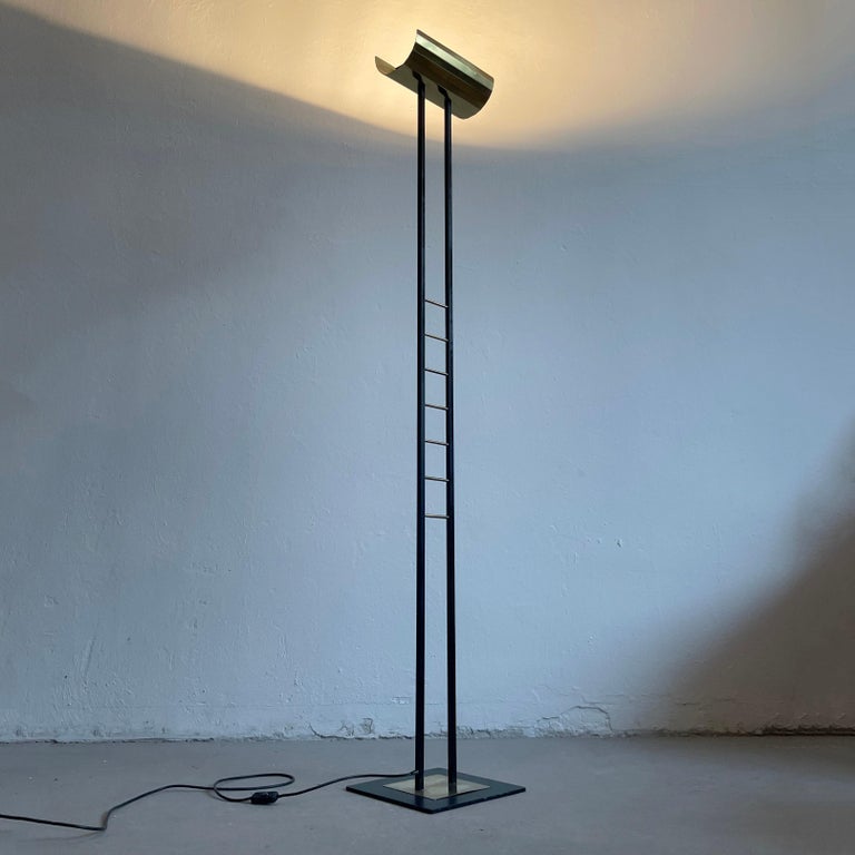 Postmodern Halogen Floor Lamp in Gold and Black Color, 1980s For Sale ...