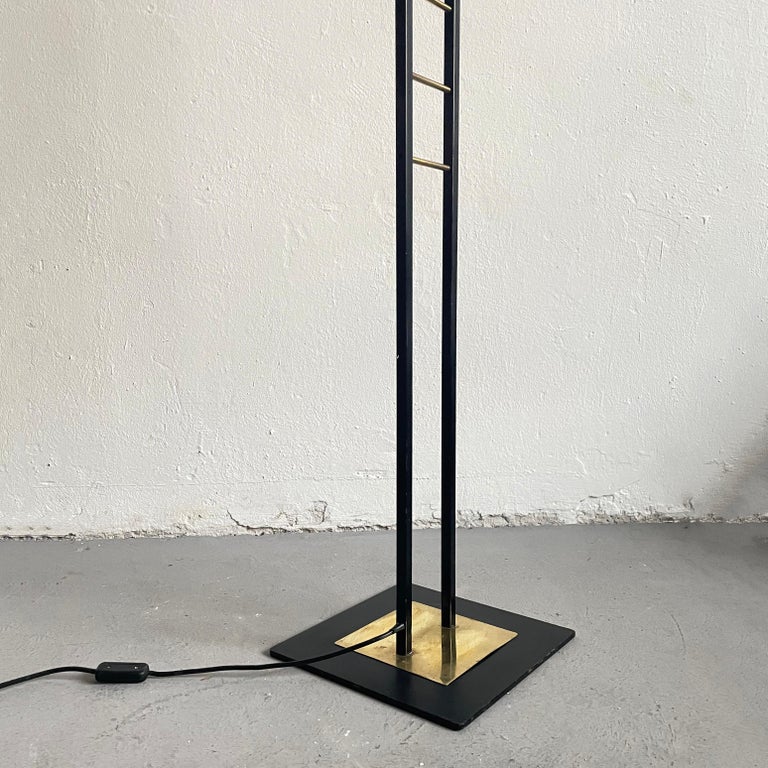 Postmodern Halogen Floor Lamp in Gold and Black Color, 1980s For Sale ...