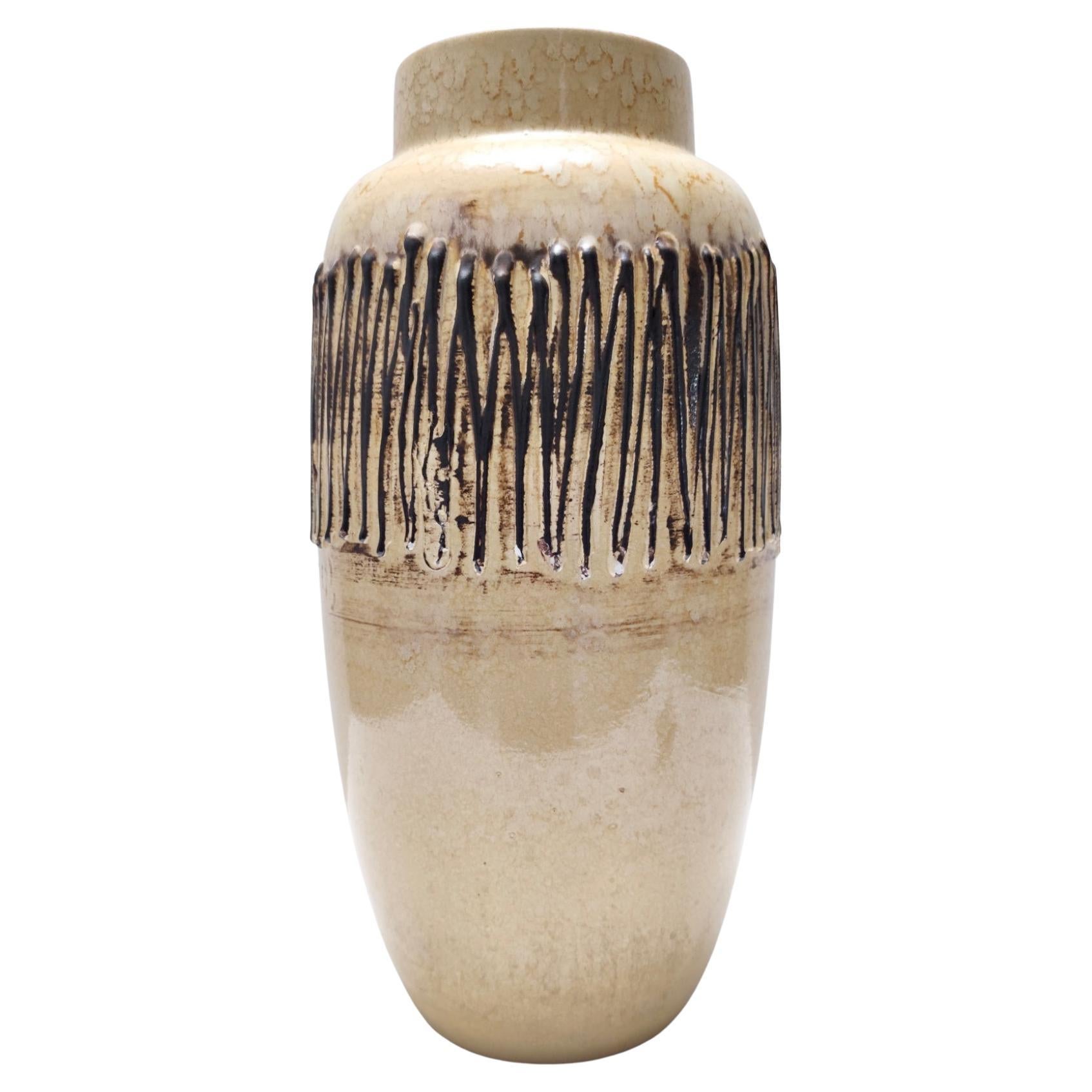 Handmade Ceramic Vase #606 in Black Glaze with Cotton Fringe Details ...